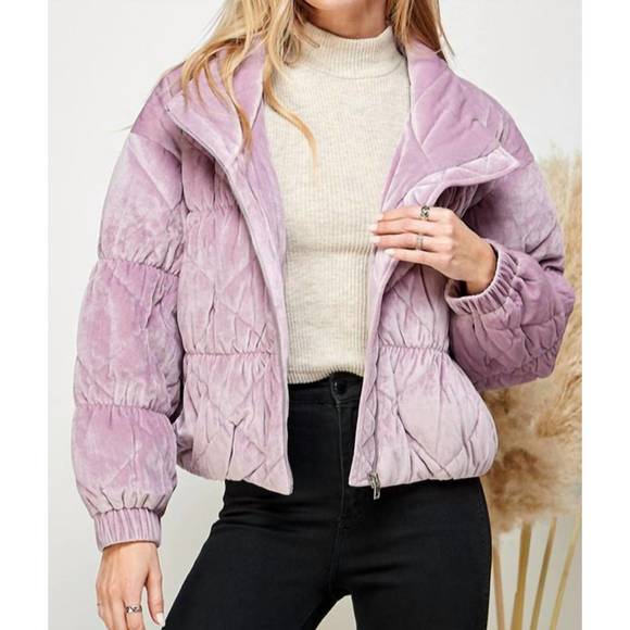 Sweet Lemon | Jackets & Coats | New Sweet Lemon Lavender Velvet Puffer ...